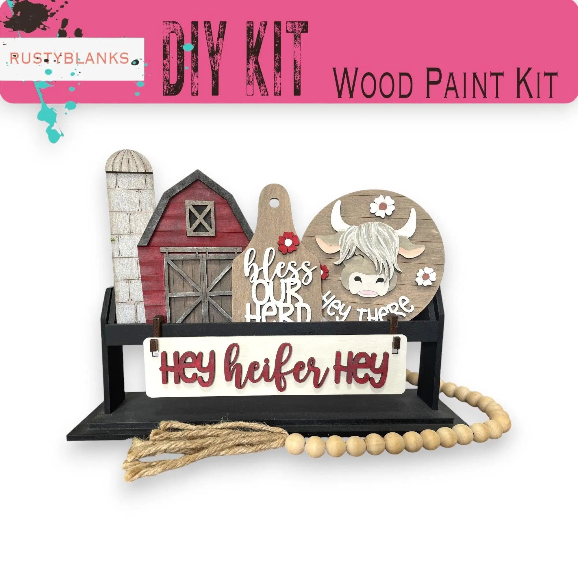Hey Heifer Hey for Wagon or Raised Shelf Sitter, Unfinished DIY Wood ...