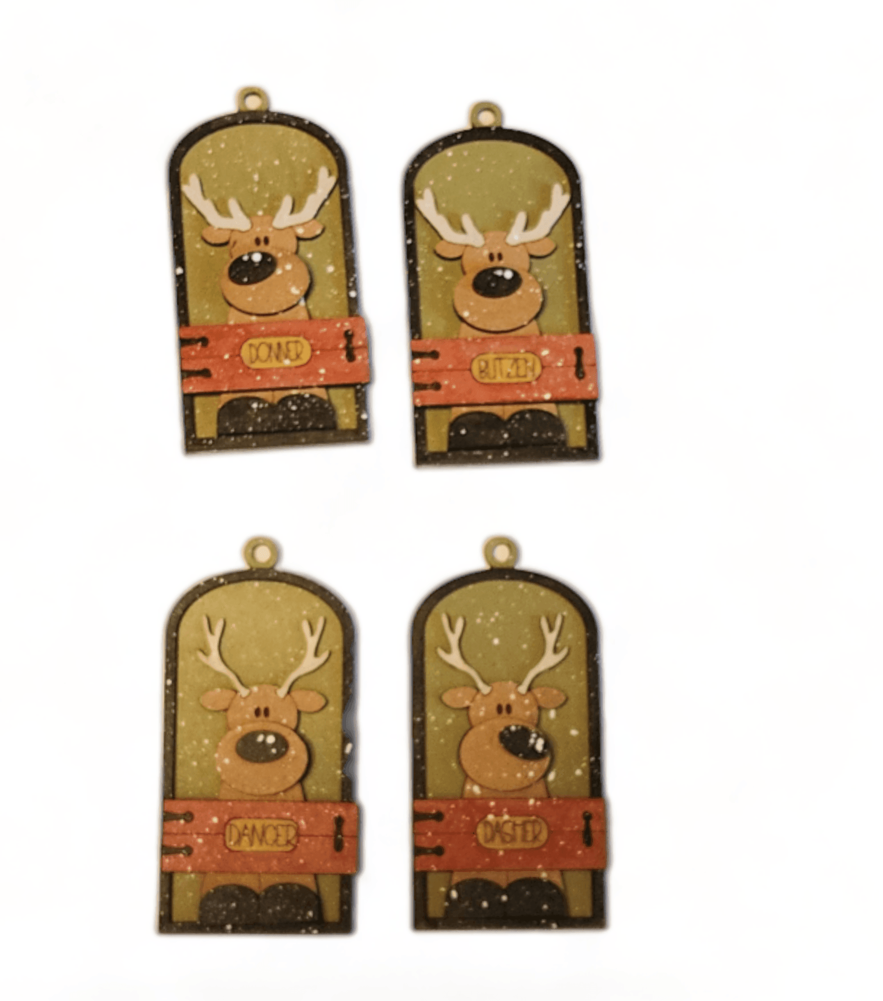 Premade Comet Santa's Reindeer Stalls Ornaments Gift Tags Stables ...