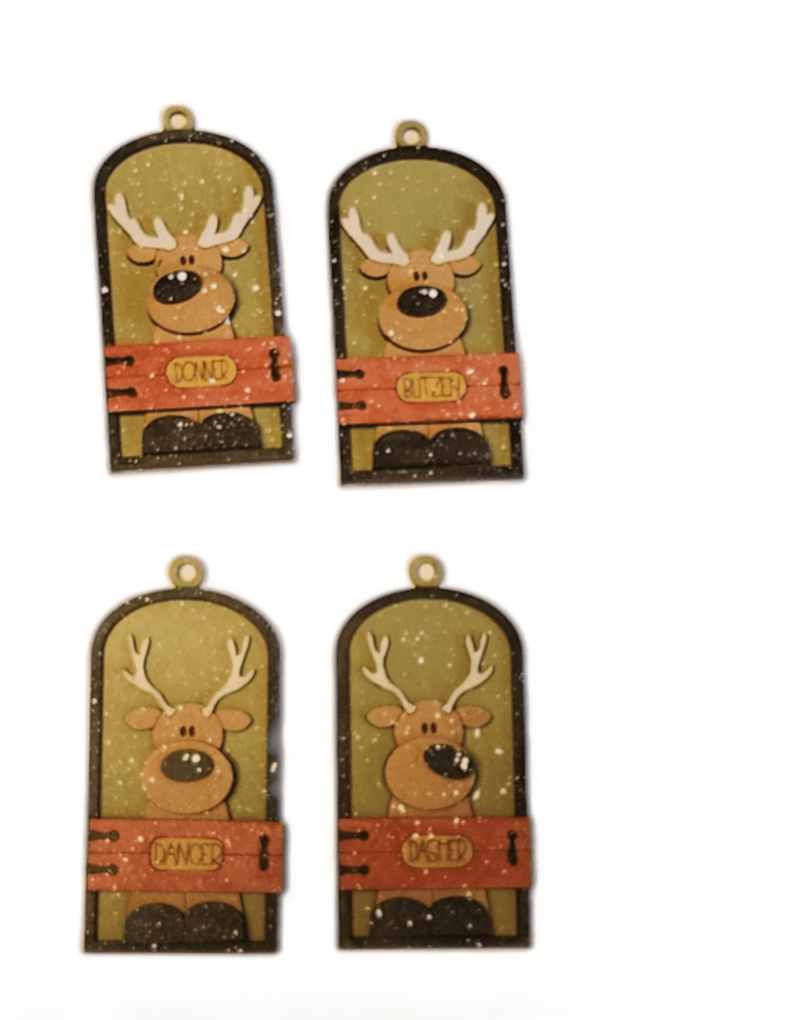 Premade Dancer Santa's Reindeer Stalls Ornaments Gift Tags Stables ...