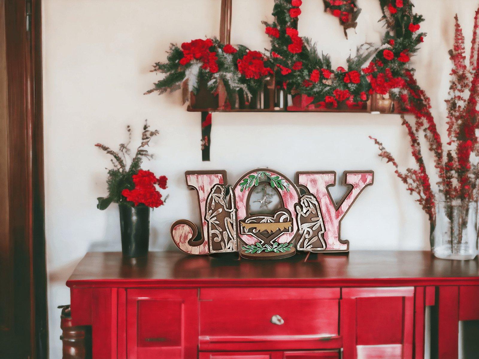 Premade Holy Night Christmas Joy Nativity Sign Baby Jesus Shelf Sitter ...