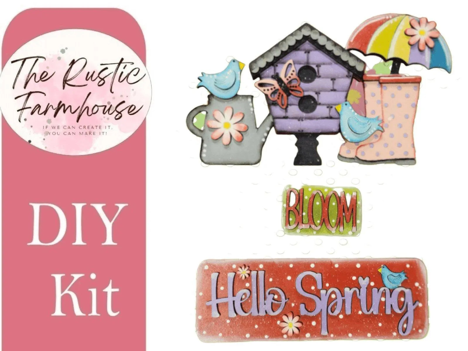 Interchangeable Farmhouse Hello Spring Insert, Seasonal Truck, DIY Truck Kit, Interchangeable ...