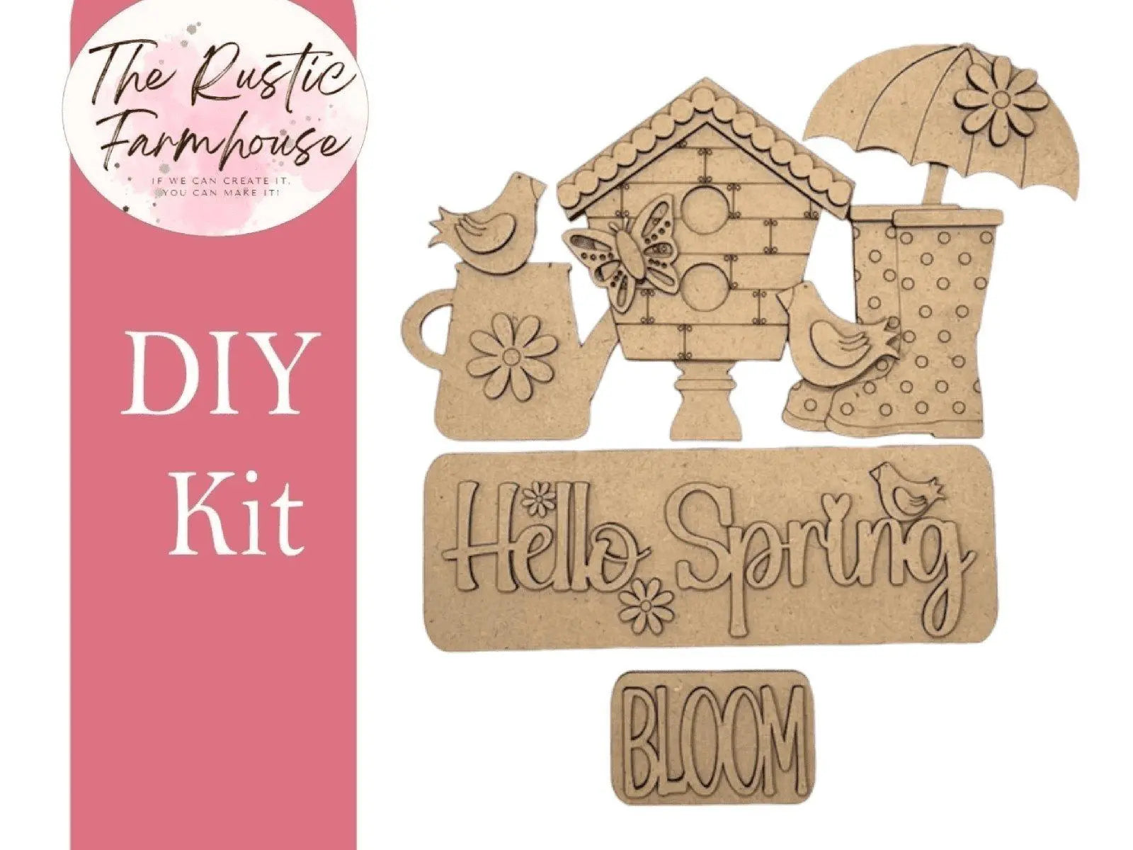 Interchangeable Farmhouse Hello Spring Insert, Seasonal Truck, DIY Truck Kit, Interchangeable ...
